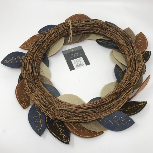 Threshold | Accents | Threshold Fall Wreath Felt Leaves Multi Color ...